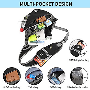 Peicees Sling Bag Backpack for Men Women Water Resistant Crossbody Shoulder Bag Travel Hiking Chest Daypack