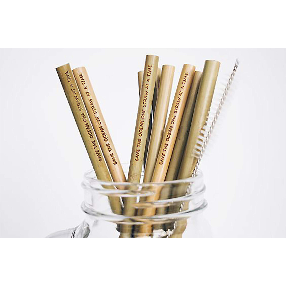 Bamboo Straws Pack of 10 - Reusable Straws With Case - Biodegradable Wooden Straws With Cleaning Brush - Eco Friendly Straws For Drinking - Organic Drinking Straws Best Alternative To Plastic