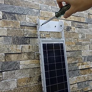 Alpha 1080X Solar Street Light Motion Sensor 3-Mode Street Lamp Dusk to Dawn Dimmable Waterproof Max Pole Diameter 3", Cool White LED