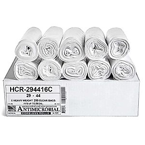 Aluf Plastics 26 Gallon 16 Micron Equivalent Slim Jim Trash Bags - 29" x 44" - Pack of 250 - For Home, Kitchen, Bathroom, & Office