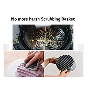 [Set of 2] Air Fryer Silicone Pot - Replacement of Parchment Paper Liners [7.5inch] No More Cleaning Basket After Using the Air fryer - Food Safe Air fryers Oven Accessories