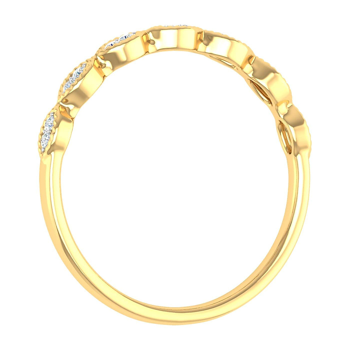 0.04 Carat Anniversary Wedding Band Ring in 10k Yellow Gold (Ring Size 7)