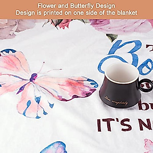 to My Bonus Mom Blanket Gifts from Daughter Son Thank You Mom Blanket Presents Floral Butterfly Fleece Soft Throw Blankets Mothers Day Christmas Birthday Gifts for Bonus Mom Couch Bed 50 * 60 Inch