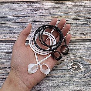 2pcs Wireless Earphone Silicone Anti-Lost Strap Compatible with Galaxy Buds/Buds Plus Headphone Straps Earphone Anti-Lost Strap Hanging Neck Rope Black&White