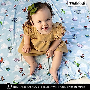 Milk Snob Disney Pixar Toy Story Baby Boy and Girl Swaddle Blanket, Soft Receiving, Security Bed and Play Blanket, Toddler and Infant Baby Bedding Registry and Shower Gifts, Newborn Essentials, 35x35