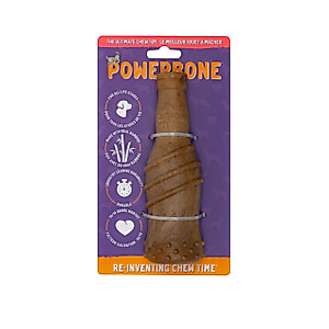 Power Bone Pet Chew Toy for Dogs - Durable, Non Toxic & Pet Safe - Best for Aggressive Chewers, Long Lasting Dental Health, Dog Teeth Cleaning, Dog Life Stages - Bottle 6.5''