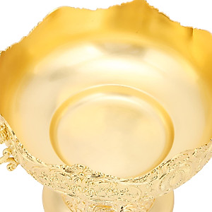 yaogohua Golden Fruit Plate European Fruit Plate Tray Trinket Dish Snack Tray European Style Fruits Basket Ornaments Food Serving Tray for Desktop Decoration