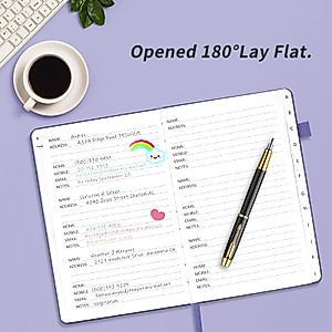 Address Book with Alphabetical Tabs, Hardcover Password Book, Address Organizer Keep Track of Phone Numbers, Special Days, Birthdays, Anniversaries and Notes (5.3'' x 7.7", Purple)