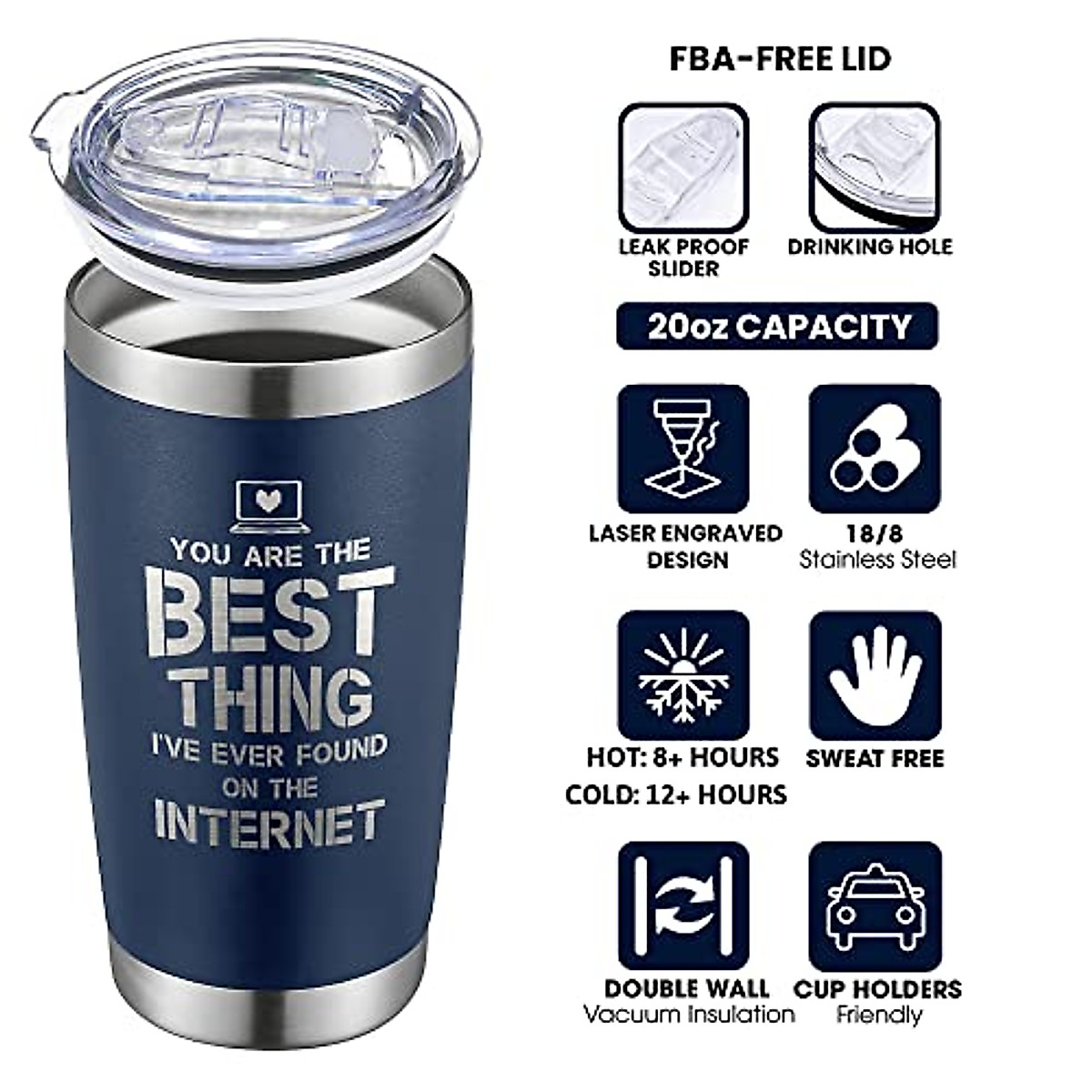 SUCHAGIFT Gifts For Him, Boyfriend, Husband - Boyfriend Gifts, Husband Gifts - Anniversary For Him - Boyfriend, Husband Birthday Gift - Romantic Gifts, I Love You Gifts for Him - 20 Oz Tumbler