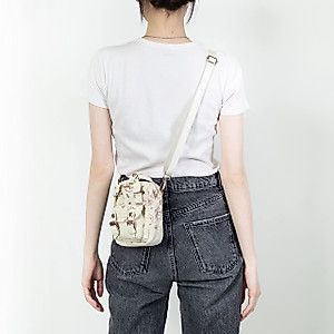 Doughnut Macaroon Tiny The Mystic Club Series 1L Women Girl Casual Crossbody Cell Phone Bag Purse Handbag (Cream x Brick)