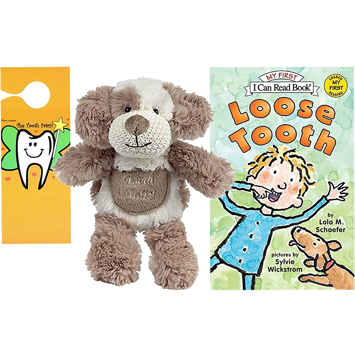 Maison Chic | Max The Puppy Tooth Fairy Pillow Stuffed Animal Plush Doll with Pocket | First Loose Tooth Toy | Door Hanger