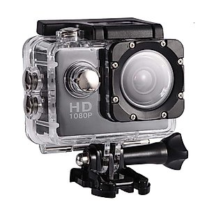 Action Camera 12MP Waterproof 30m Outdoor Sports Video Camera 1080P Full LCD Mini Camcorder with 900mAh Rechargeable Batteries and Mounting Accessories Kits(Black,)
