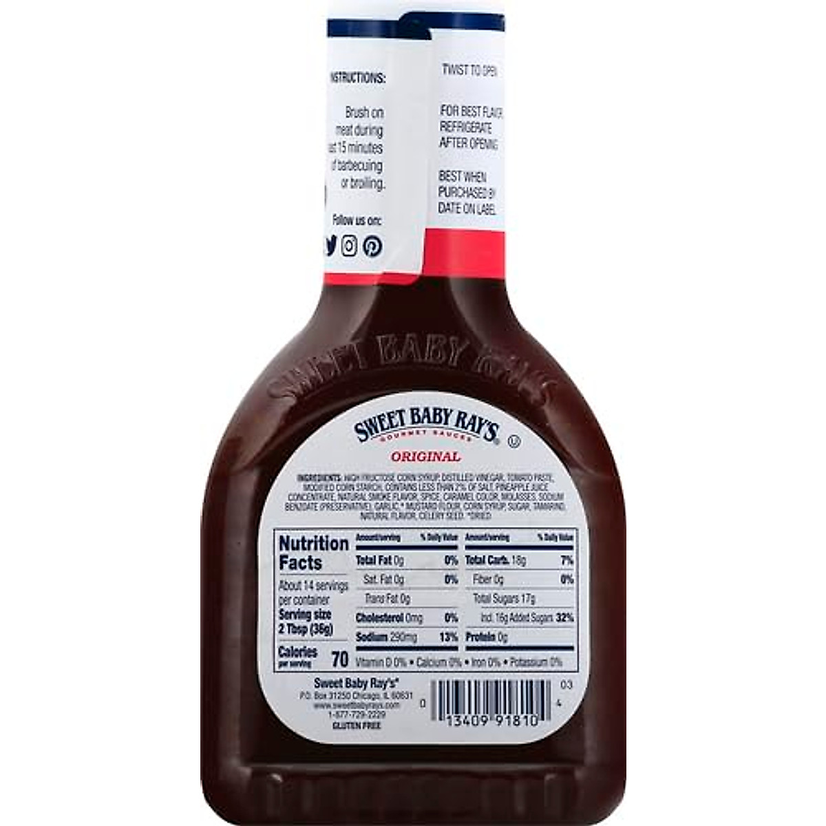 Sweet Baby Rays Barbecue Sauce, Original, 18 oz
