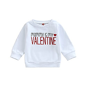Baby Girl Boy Long Sleeve Sweatshirt Crewneck Oversize Pull On Top Fall Winter Spring Cute Baby Clothes (White,6-12 Months)