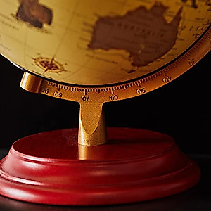 geographic globe Vintage 9.8 Inch Diameter World Globe Antique Desktop Globes Illuminated World Globe With Wooden Stand Built In LED For Kids world globe gift (World Globe) (World