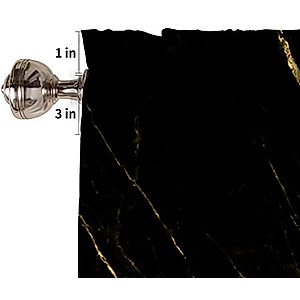 SHElifestyle Marble Kitchen Valances Window Curtain,Abstract Gold and Black Marble Pattern Curtain Valances for Bedroom Bathroom Living Room Cafe,52x18 inch