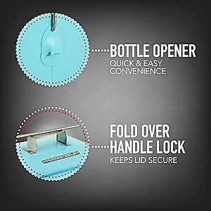 Permasteel 14-Quart Small Cooler Ice Chest | Retro Vintage Classic Style Hard Metal Cooler, PS-A205-14QT-TQ, Beverage Cooler for Camping Beach Picnic, Turquoise