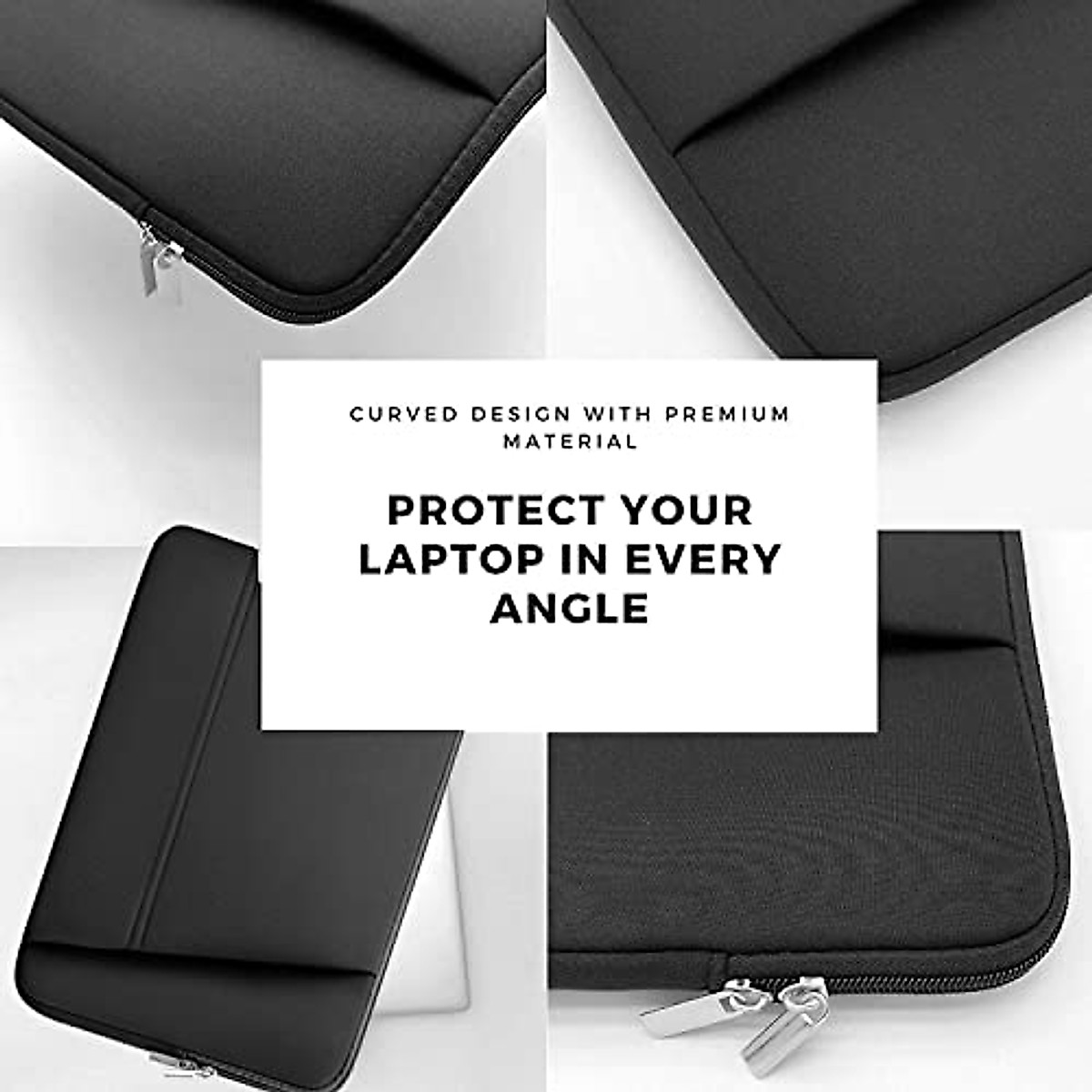 Laptop Sleeve, Laptop Case, Laptop Sleeve 15.6 inch, TEDNETGO Durable HP Lenovo Bag Case, Computer Bag Briefcase Carrying Bag Case 15 16 inch with Pockets for Dell Asus Gifts for Women Men, Black