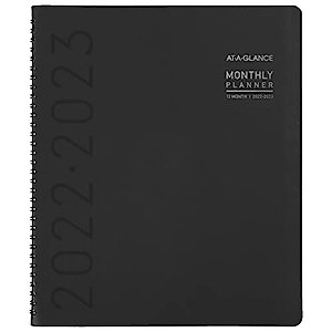 AT-A-GLANCE 2022-2023 Planner, Monthly Academic, 9" x 11", Large, Contempo, Black (70074X05)