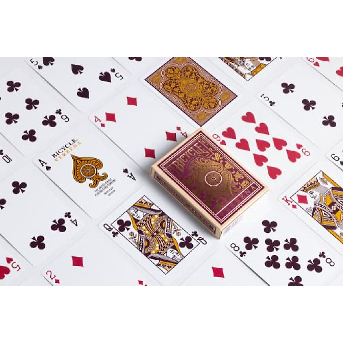 Bicycle Verbena Floral Premium Playing Cards, Gold Foil, 1 Deck