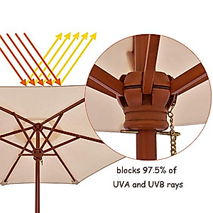 Costzon Kids Picnic Table, Wooden Table & Bench Set w/Removable & Foldable Umbrella, Toddler Patio Set for Backyard, Garden, Lawn, Girls & Boys Gift, Kids Table and Chair Set for Outdoors (Natural)