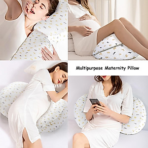 Coldew Pregnancy Pillows for Sleeping, Maternity Pillow for Pregnant Women, Soft Adjustable Width Pregnancy Body Pillow with Pillow Cover - Support for Belly, Back, Legs (Grey, Small)
