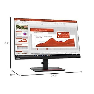 Lenovo ThinkVision T24i-20 23.8" Full HD WLED LCD Monitor - 16:9 - Raven Black