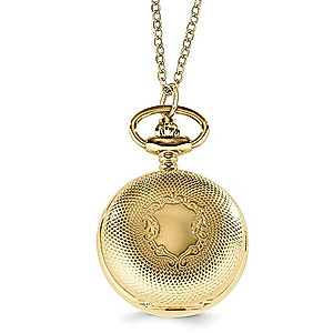 Sonia Jewels Charles Hubert Gold-Finish Quilted Design Pendant Watch 28"