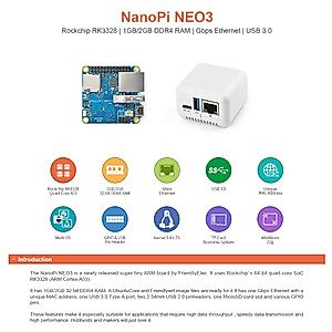 FriendlyElec NanoPi NEO3 Rockchip RK3288 Tiny ARM Single Board Computer with 2GB RAM USB3.0,Gbps Ethernet and Unique MAC Address