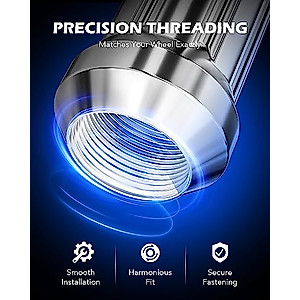 M14x1.5 Spline Lug Nuts with Cone Seat, Chrome Plated Wheel Lug Nuts Compatible with Chevrolet Silverado Suburban 1500 Ford Expedition F-150 Ram 1500& More, Set of 24