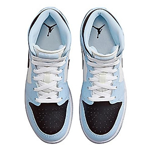 Nike Kids Air Jordan 1 Retro High OG GS Basketball Shoe, Ice Blue/Black Sail-white, 7 Big Kid