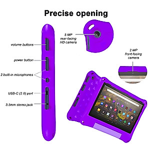 10in Tablet Case for Kids(2021 Release 11th Generation),OQDDQO iPad Light Weight Anti Slip Shockproof Kids Friendly Case for 10 inch Tablet (Purple1)