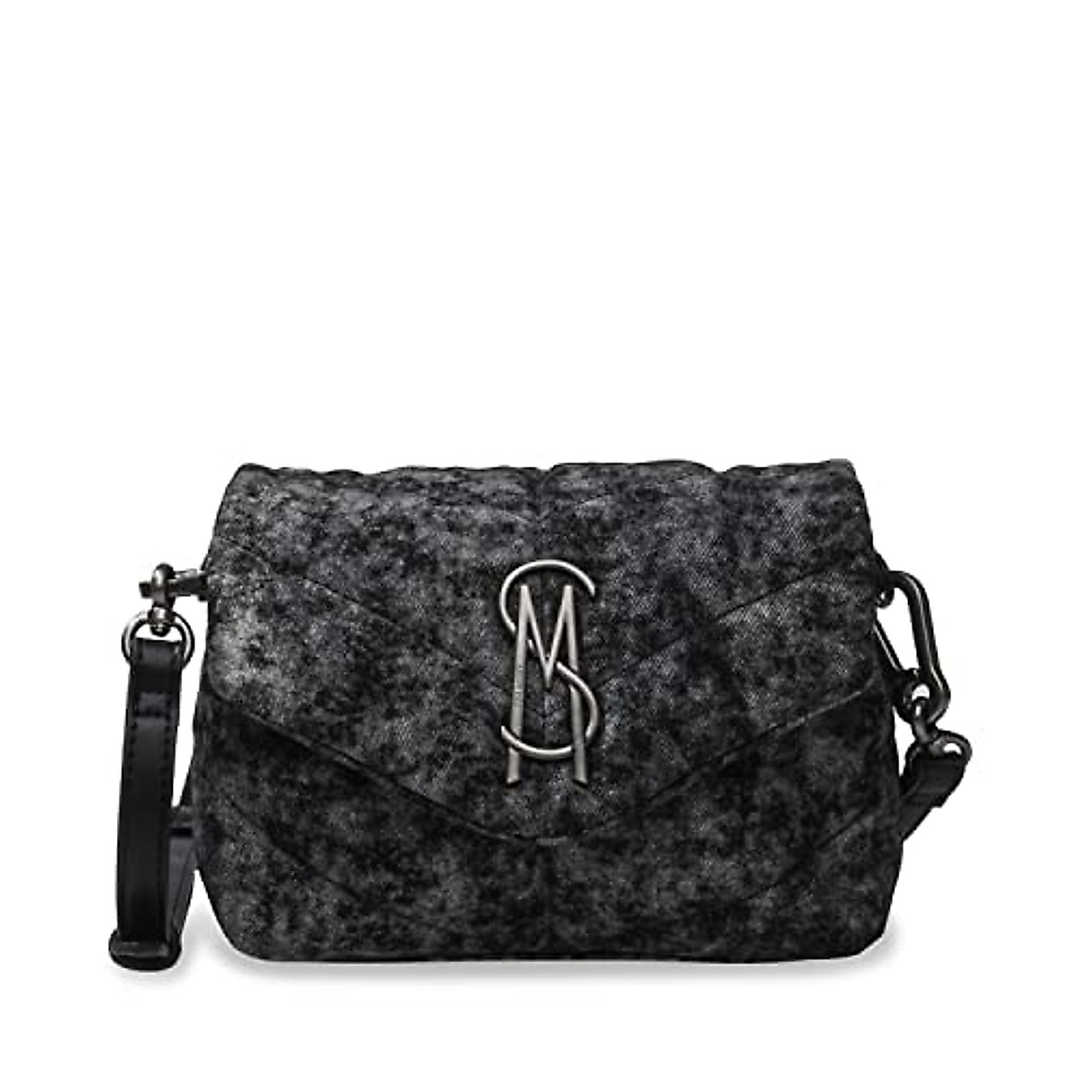 Steve Madden Womens Toy-d Steve Madden TOY D Denim Crossbody Bag, Black, One Size US