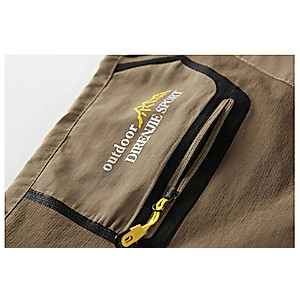 Amoystyle Men's Water-Repellent Quick Dry Convertible Hiking Pants Khaki Asian 7XL