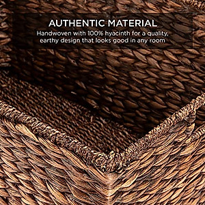 Best Choice Products Set of 2 XL Multipurpose Classic Water Hyacinth Chests Oversized Woven Tapered Storage Basket for Organization, Laundry, Decoration w/Attached Lid, Handle Holes