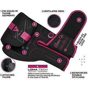 RDX Women Boxing Gloves Sparring Muay Thai, Premium Maya Hide Leather, KARA Patent Pending, Kickboxing MMA Training, Punch Bag, Focus Mitts Pads Double end Ball Punching Workout