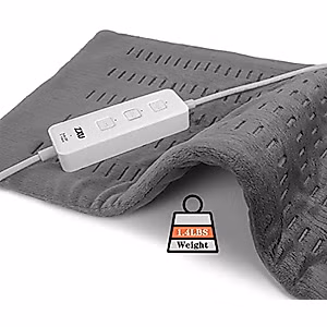 Weighted Heating Pad, XL King Size Electric Hot Heated Pad for Back Pain Relief, Auto-Off, Moist & Dry Heat Therapy, for Neck, Shoulder, Menstrual Pain & Sore Muscle, Cramps Relief，12"x24"