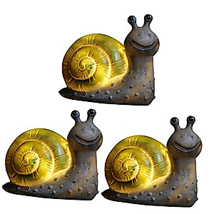 Uonlytech 3pcs Outdoor Ornament Lights Outdoor Garden Lights Animal Light Lawn Lamp Decorative Lights Solar Garden Lamp Solar Animal Lights Decorative Lights Snails Water Proof