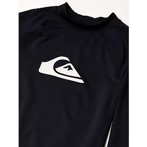 Quiksilver boys All Time Long Sleeve Youth Rashguard Surf Rash Guard Shirt, Black, Small US