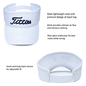 Titties Golf Hat for Men & Women Funny White Sun Visor Hat Adjustable Baseeball Cap with 3D Embroidery