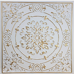 TD18 Arctic Sun Faux Tin Glue up, Drop in Ceiling Tile , Pack of 10 2'X2' Tiles. Covers 40 sq.ft. Easy to Install, Great for DIY Projects, Ideal for Restaurants, Beauty Salons Ceilings