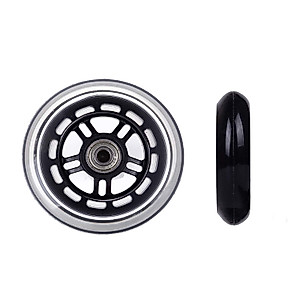 Little World Scooter Wheels Pair - 2Pcs Scooter Replacement Wheels - 100mm Pro Stunt Scooter Replacement Wheels with ABEC-7 Bearing - Quality Scooter Wheels for Smooth Ride, Black 100mm wheels
