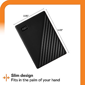 WD 2TB My Passport Portable External Hard Drive with backup software and password protection, Blue & 1TB My Passport Portable External Hard Drive with backup software and password protection, Black
