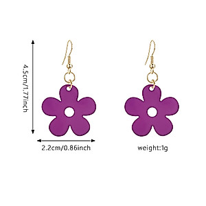 7 Pairs Resin Acrylic Boho Flower Earrings for Women Flower Shaped Daisy Earrings Set Gold color (8 Pairs)