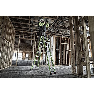 Little Giant Ladder Systems Conquest 2.0 All-Terrain, M17, 17ft, Multi-Position Ladder with Adjustable Outriggers, Fiberglass, Type 1A, 300 lbs Weight Rating, (17107-001)