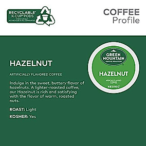 Green Mountain Coffee Roasters Hazelnut, Single-Serve Keurig K-Cup Pods, Flavored Light Roast Coffee, 24 Count