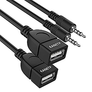 Eanetf USB to Aux Audio Adapter, 3.5mm Male to USB Female Adapter for Playing Music with U-Disk in Your Car,orked only When Your CAR 3.5mm AUX Port Must has Audio decoding Function - 2 Pack