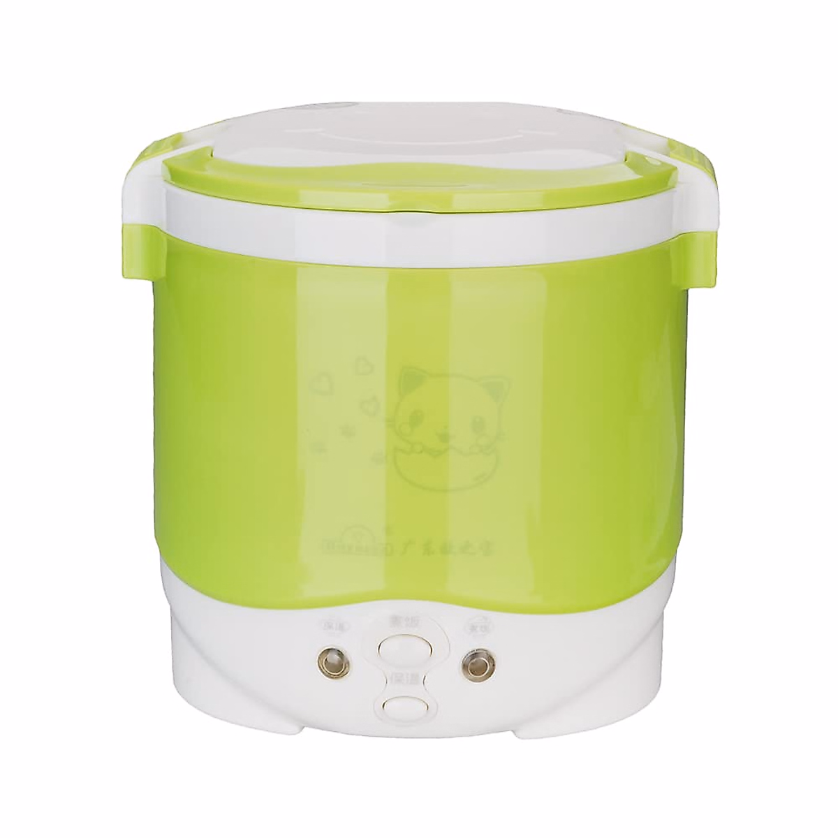 Mini Rice Cooker, Vehicle-Mounted Rice Cooker 12V, Thermal Insulation and Protection Function, 1L Portable Steamer, Boiling Pot, Portable Handle, Outdoor Boiling Cooker, Portable Cooker (Green)