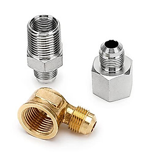 Stanbroil 3/8" X 12" Non-Whistle Flexible Flex Gas Line Connector Kit for NG or LP Fire Pit and Fireplace
