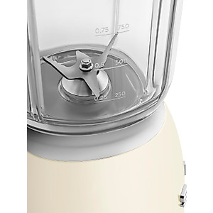 SMEG 50's Retro NEW Countertop Blender with 4 Presets and 4 Speed Settings with 6 Cup BPA Free Titan Renew JUG, BLF03CRUS, Cream